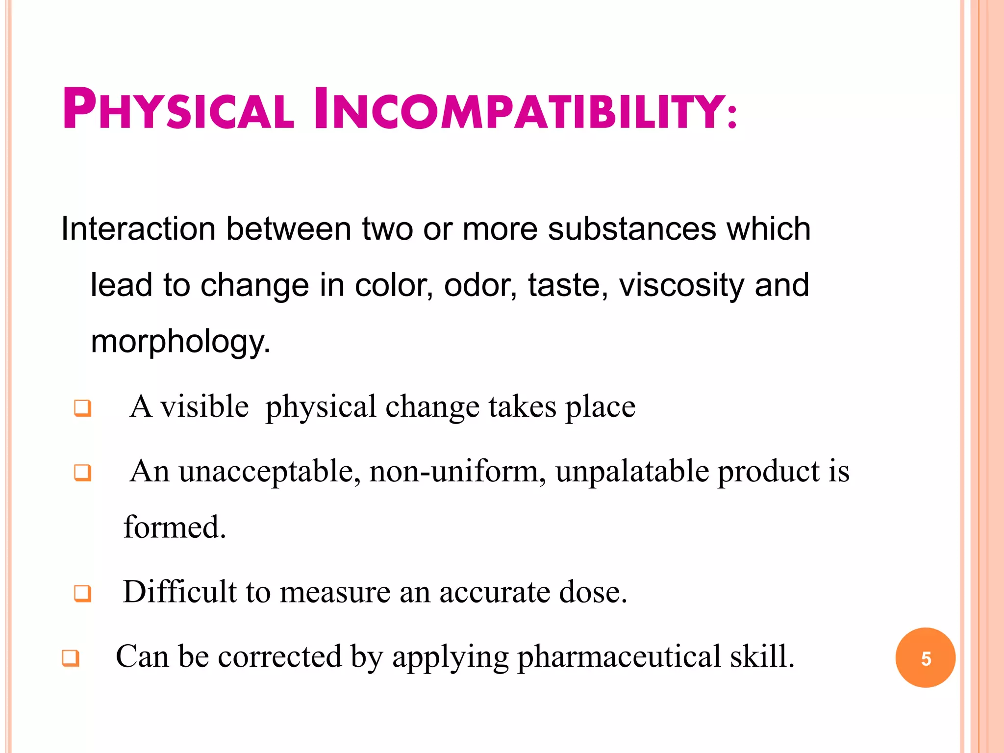Drug Incompatibility. | PPTX