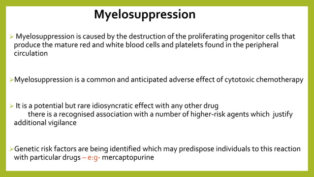 Drug induced bone marrow suppression | PPTX | Bone and Joint Conditions ...