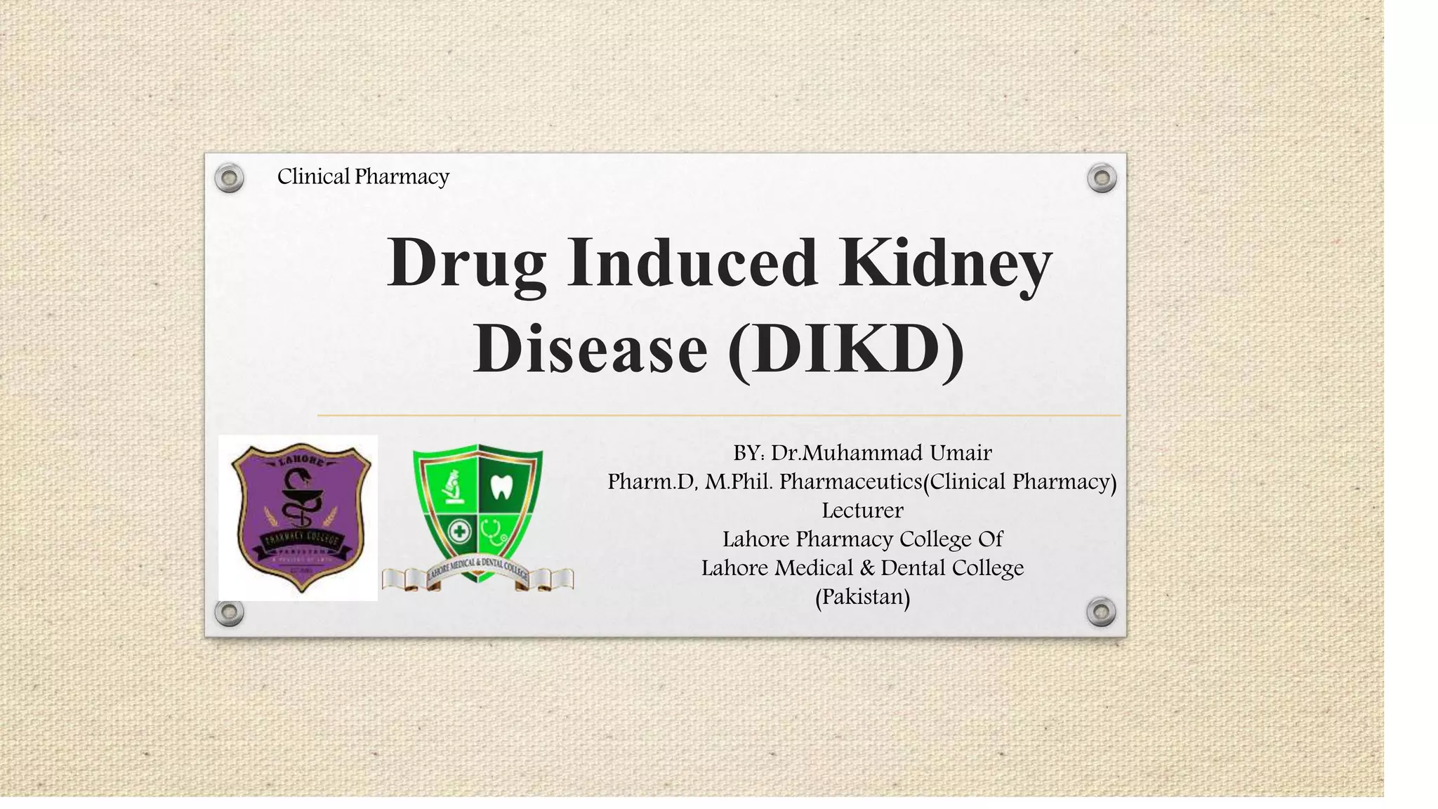 Drug induced kidney disease | PPTX