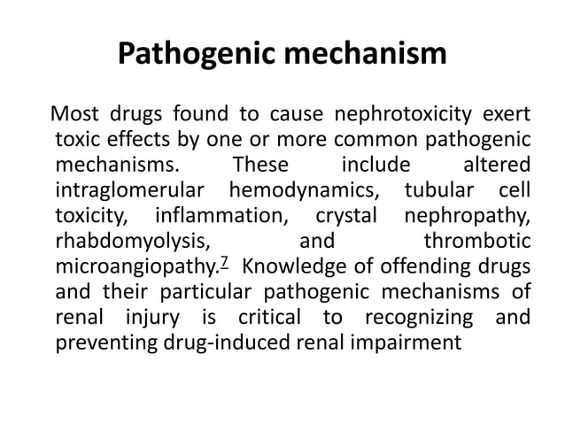 Drug induced nephrotoxicity | PPTX | Substance Abuse | Diseases and ...