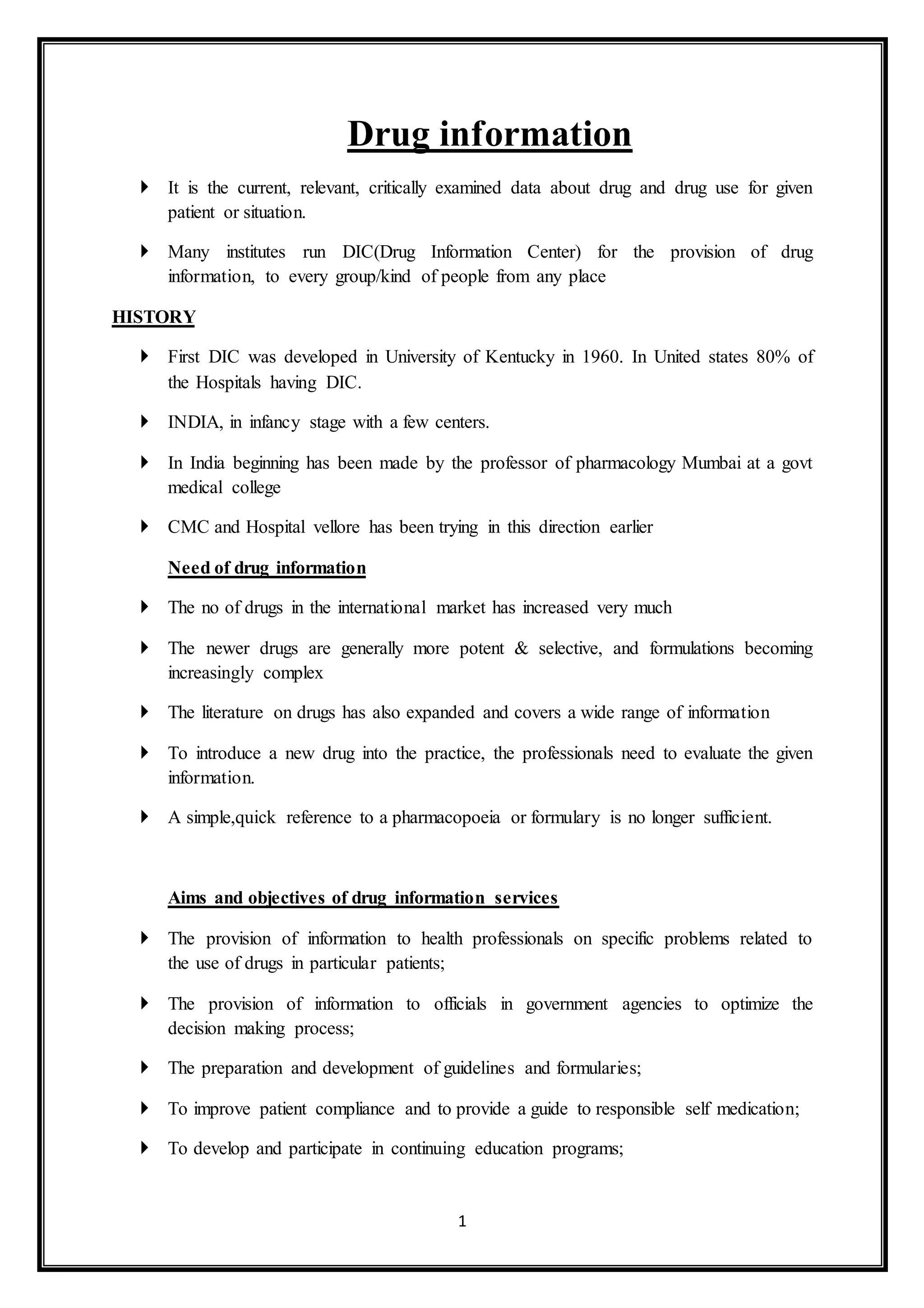 Drug information and poison information | DOCX