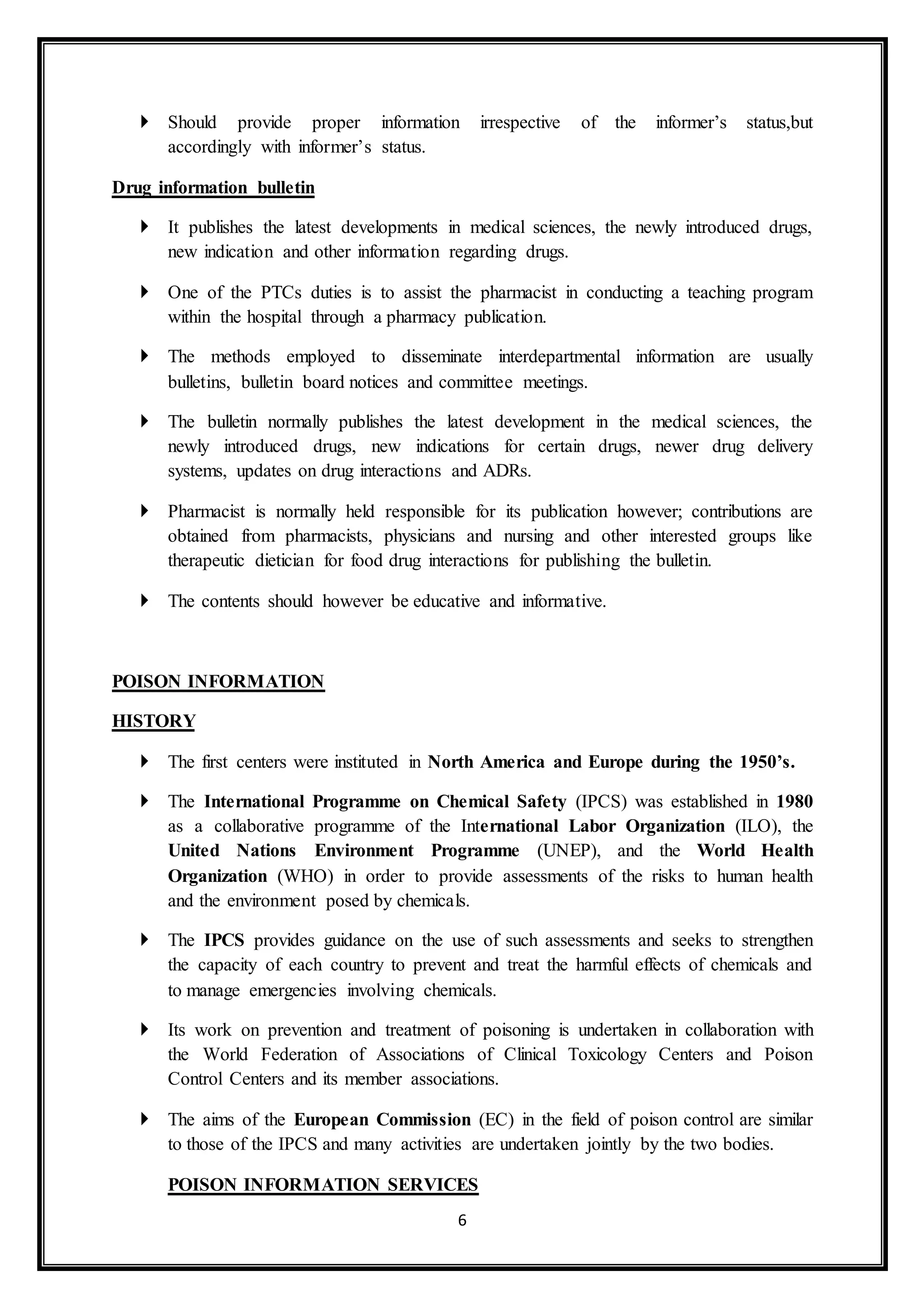 Drug information and poison information | DOCX