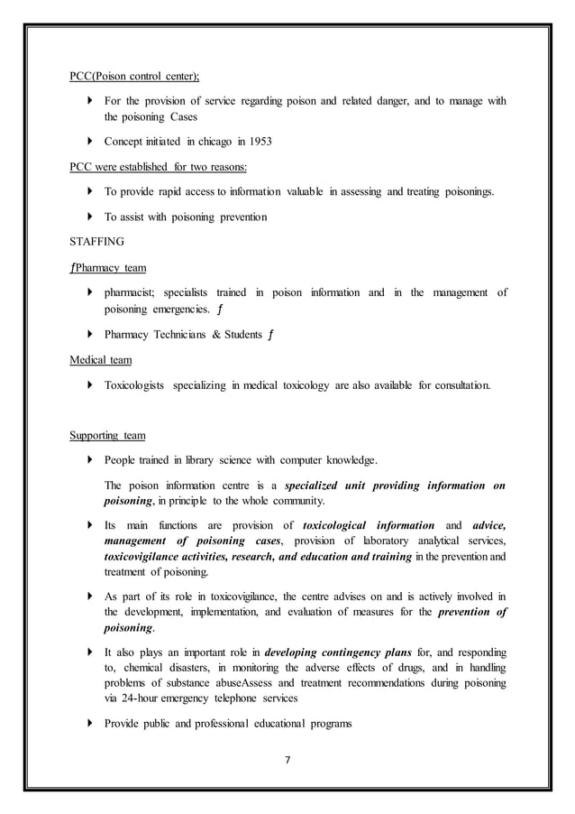 Drug information and poison information | DOCX