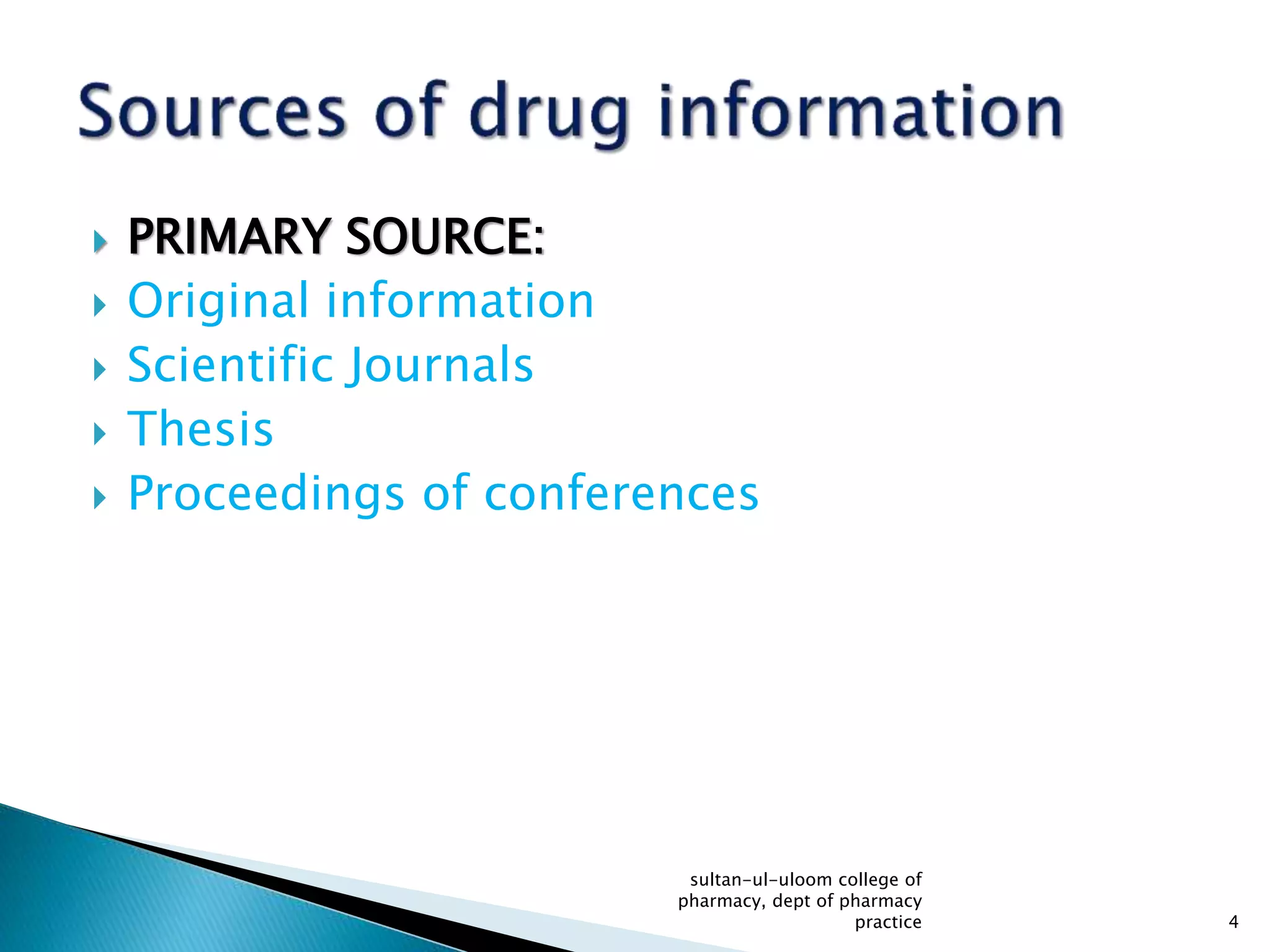 Drug information center | PPTX