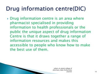 Drug information center | PPTX