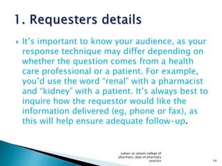 Drug information center | PPTX