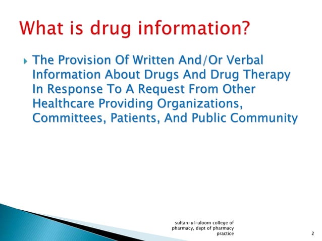 Drug information center | PPTX