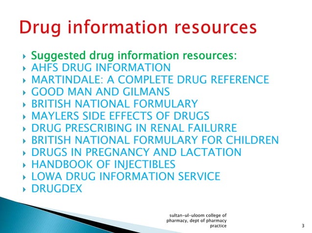 Drug information center | PPT