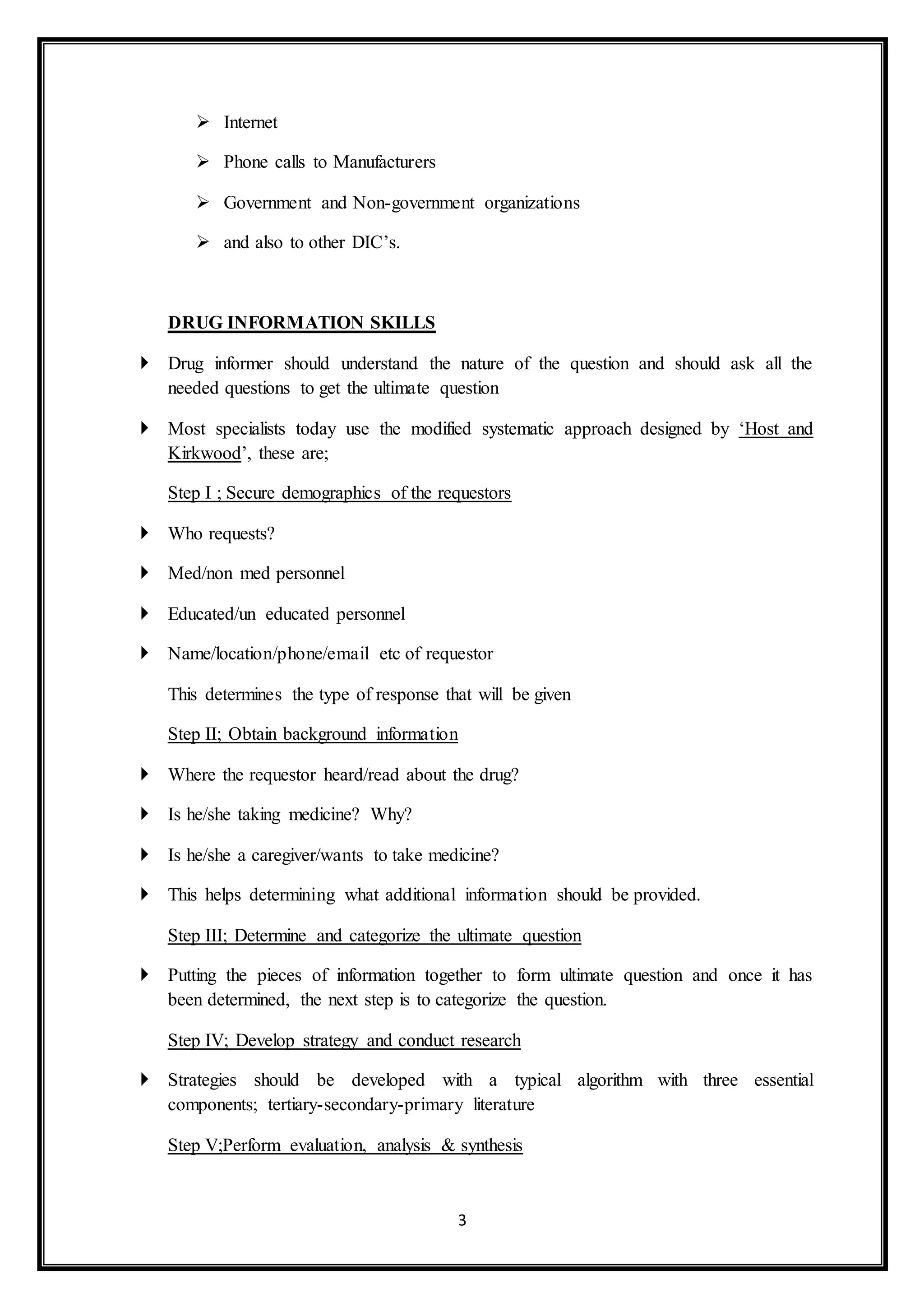 Drug information center (dic) | PDF