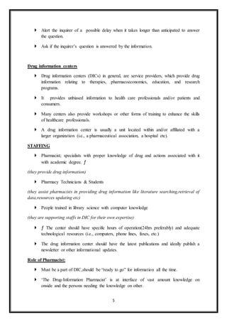 Drug information center (dic) | PDF