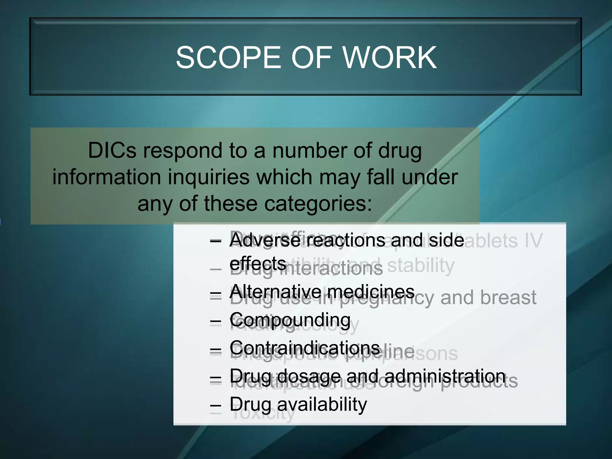Drug information centers | PPTX