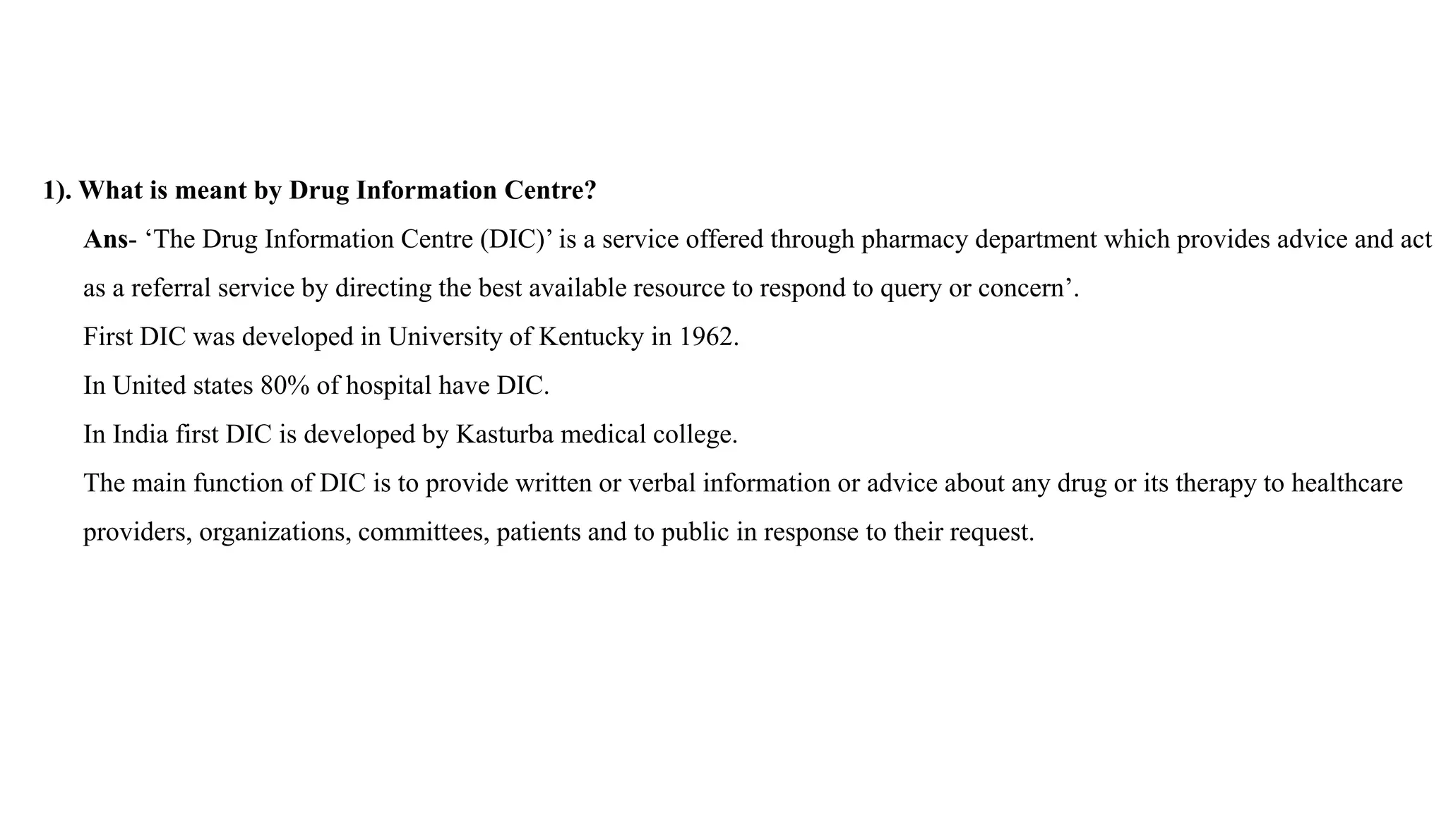 Drug Information Centre | PPTX