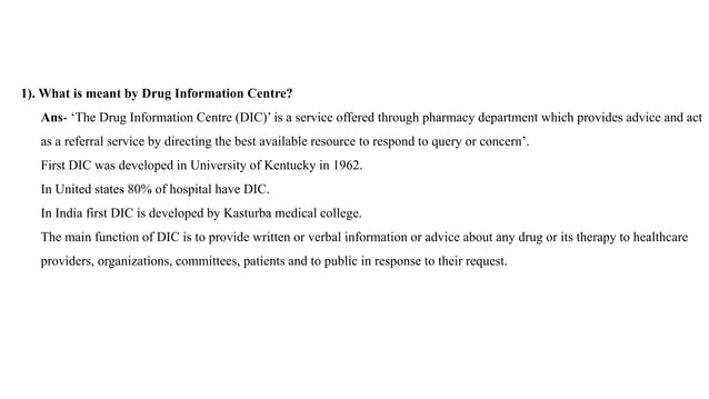 Drug Information Centre | PPTX | Pharmaceutical Industry | Industries