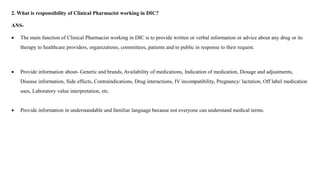 Drug Information Centre | PPTX