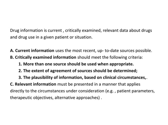 Drug information resources | PPT