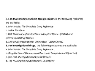 Drug information resources | PPT