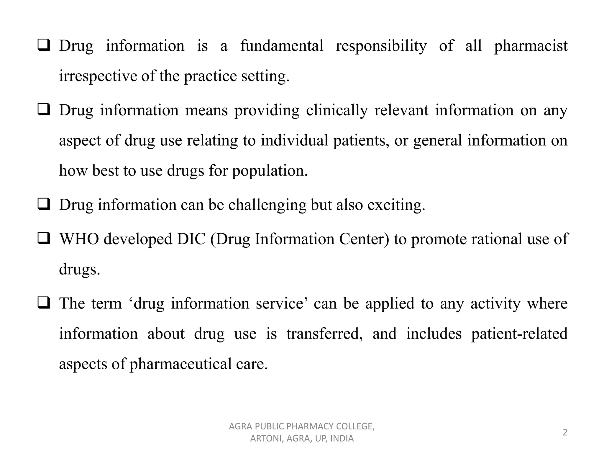 Drug information services | PDF