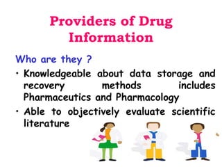 Drug Information Services- DIC and Sources. | PPT