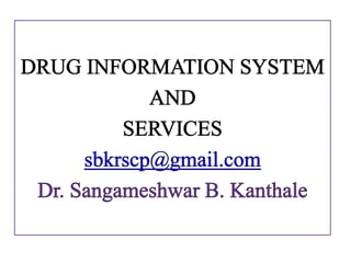 DRUG INFORMATION SYSTEM.pptx | Substance Abuse | Diseases and Conditions