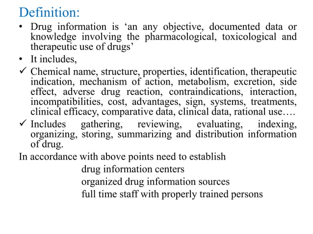 DRUG INFORMATION SYSTEM.pptx | Substance Abuse | Diseases and Conditions