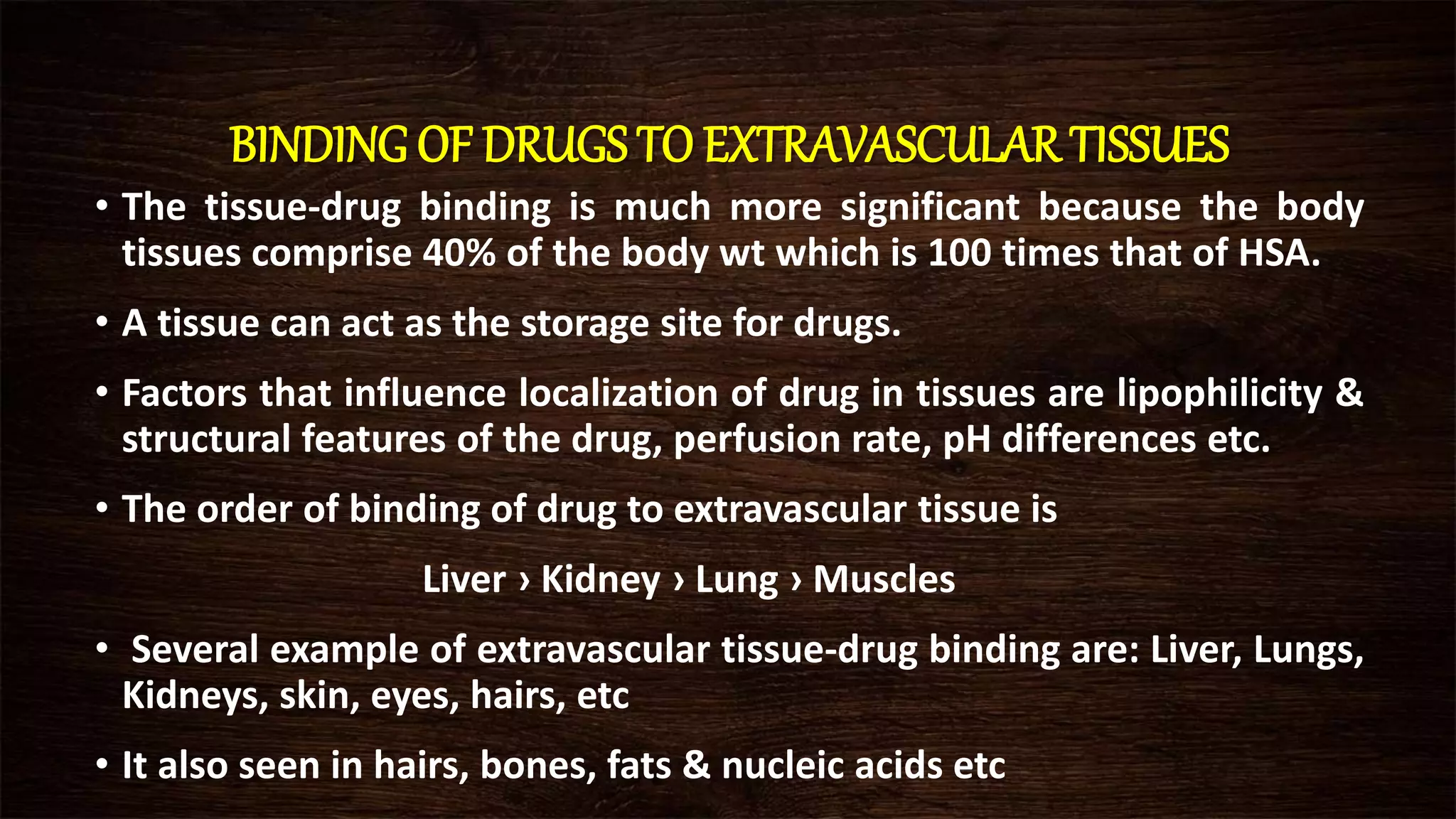 Drug interaction at plasma and tissue binding site | PPTX