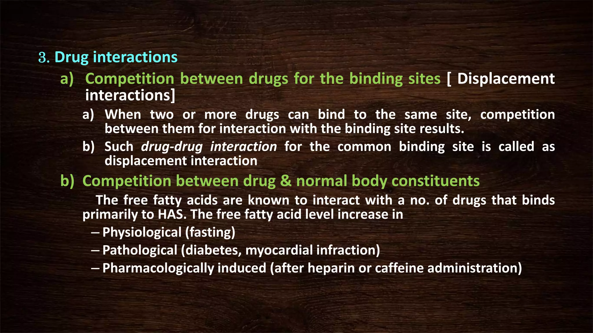 Drug interaction at plasma and tissue binding site | PPTX