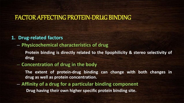 Drug interaction at plasma and tissue binding site | PPTX