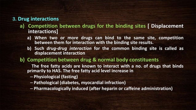 Drug interaction at plasma and tissue binding site | PPTX