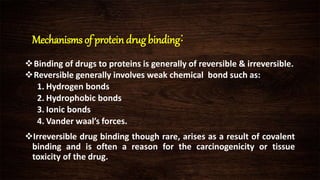 Drug interaction at plasma and tissue binding site | PPTX