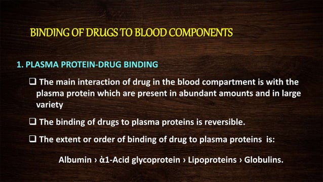 Drug interaction at plasma and tissue binding site | PPTX