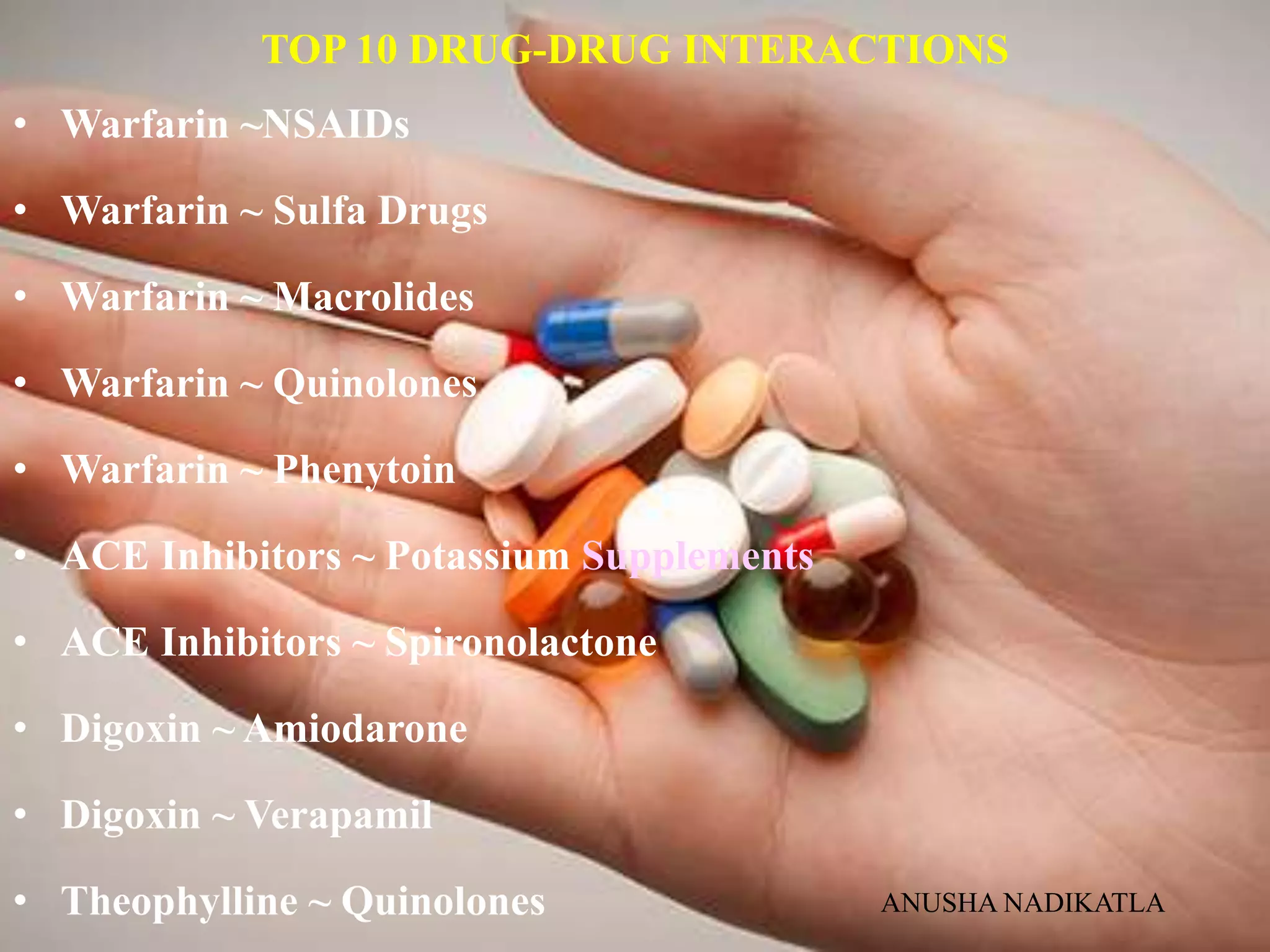 DRUG INTERACTIONS (MECHANISMS OF DRUG-DRUG INTERACTIONS) | PPTX