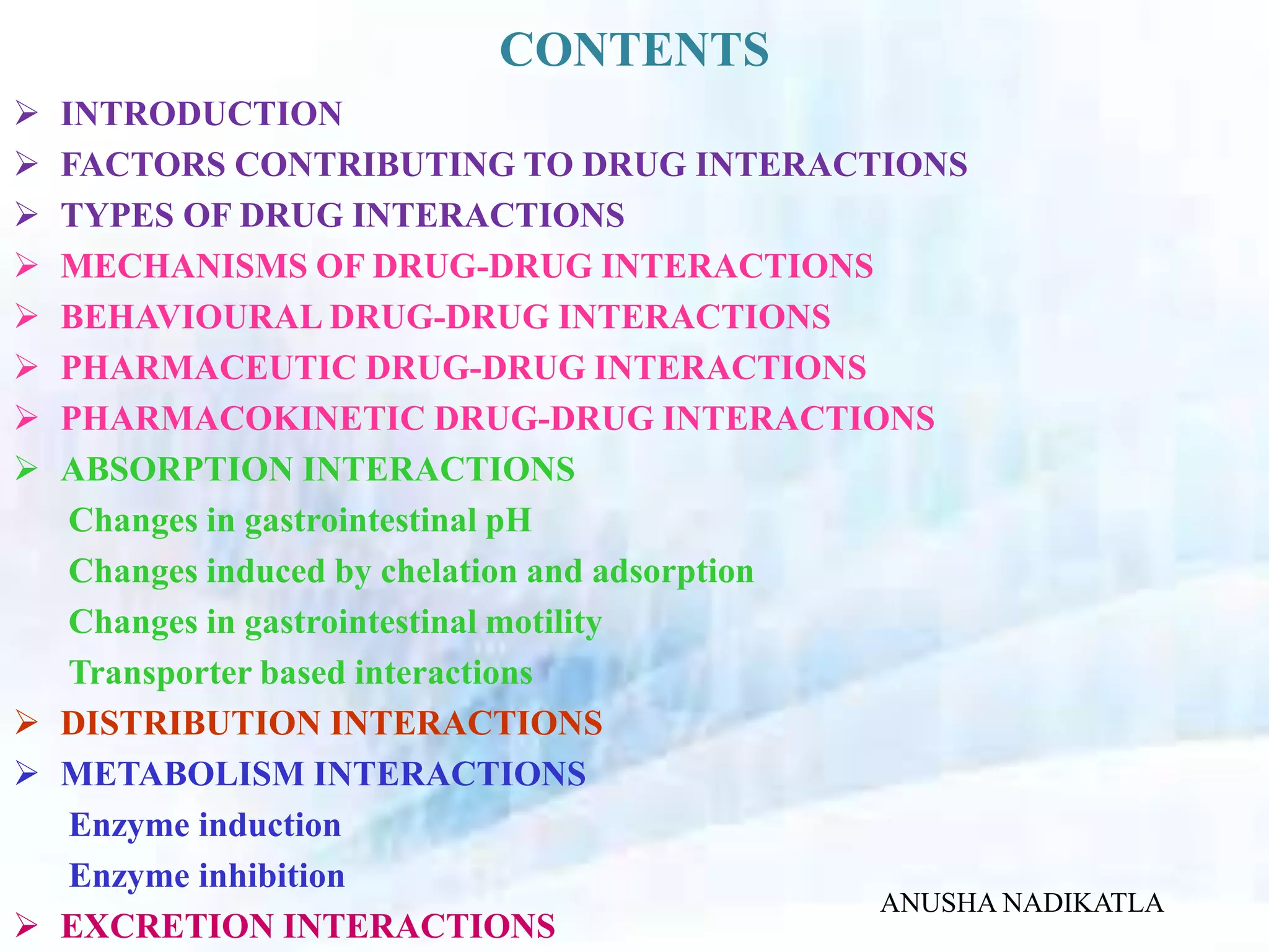 DRUG INTERACTIONS (MECHANISMS OF DRUG-DRUG INTERACTIONS) | PPTX