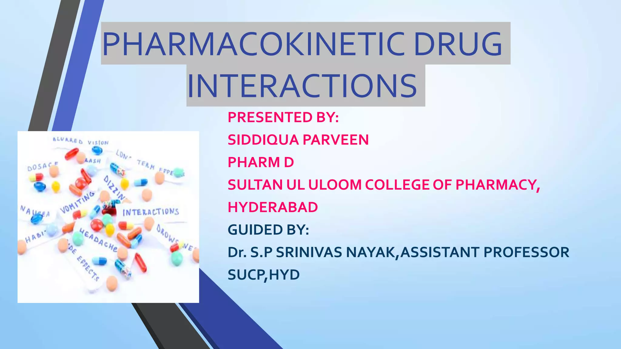 Pharmacokinetic Drug Interactions | PPTX