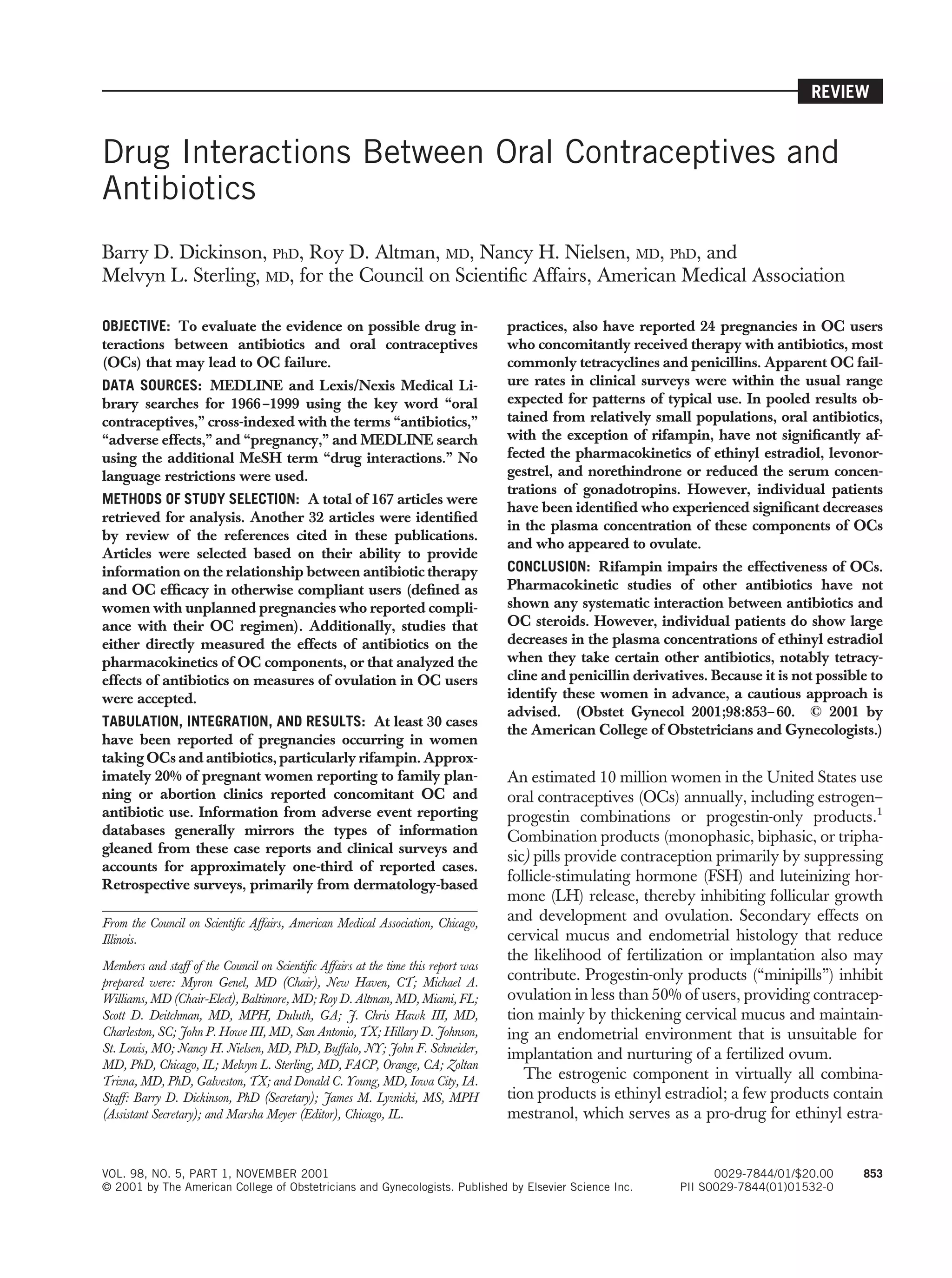 Drug interactions between oral contraceptives and antibiotics | PDF