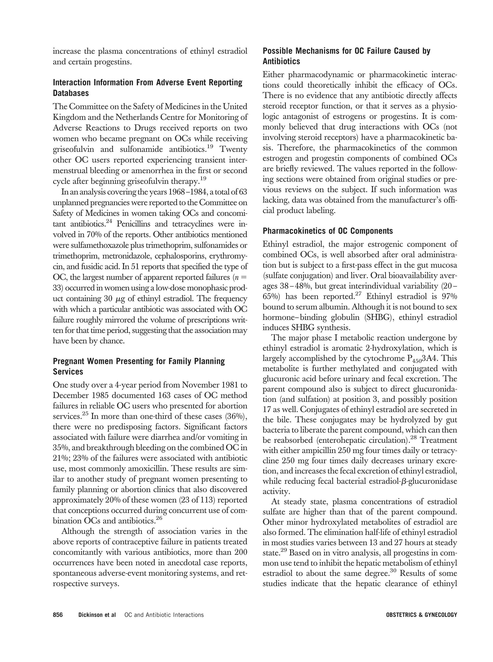 Drug interactions between oral contraceptives and antibiotics | PDF
