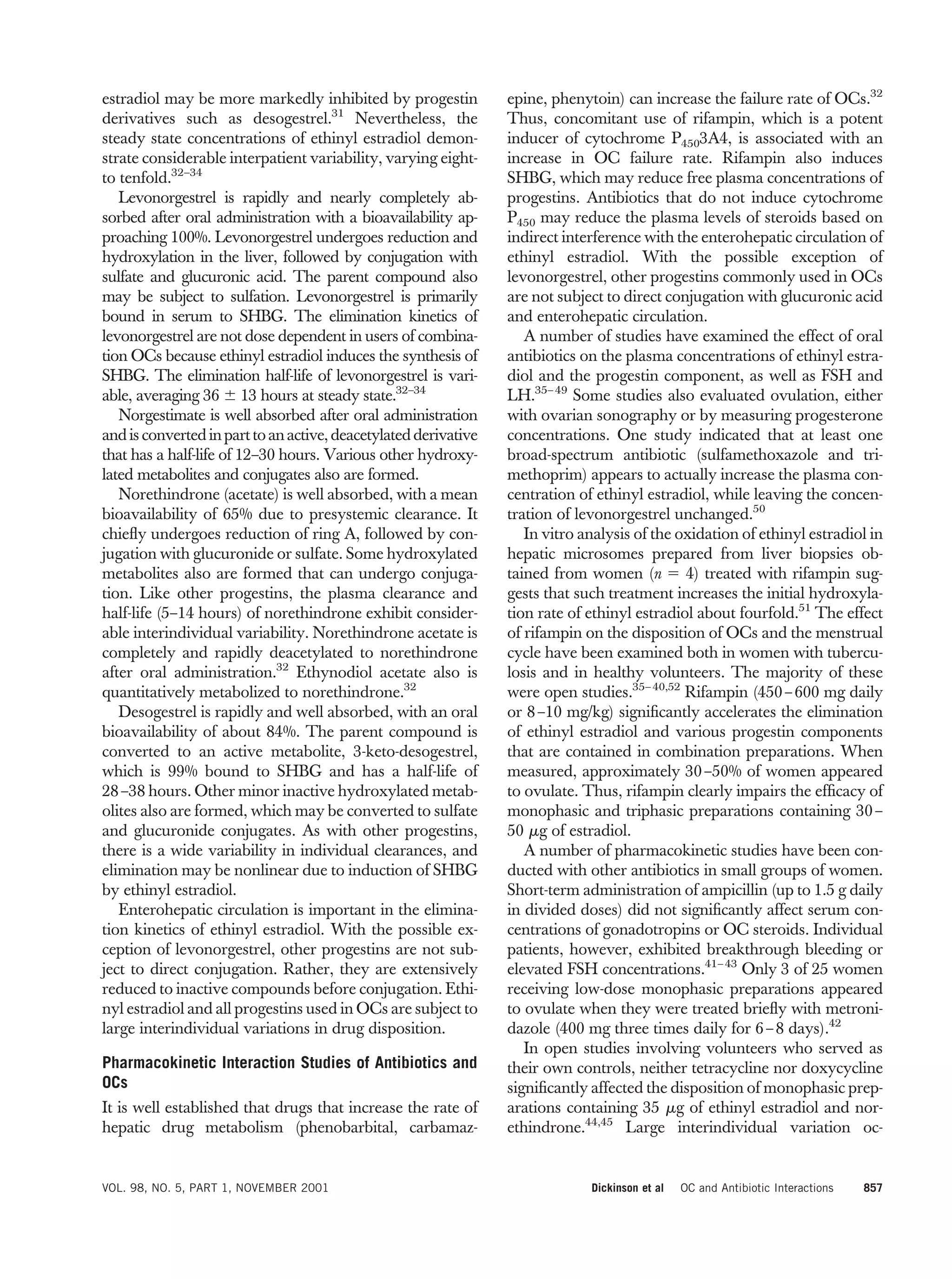 Drug interactions between oral contraceptives and antibiotics | PDF