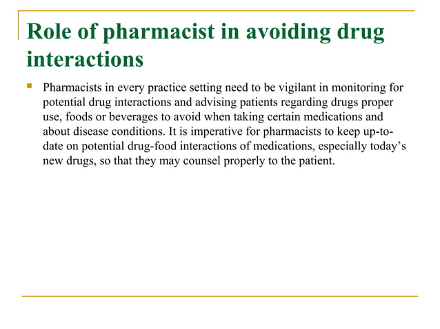Drug interactions their types, examples and role | PPT | Substance ...