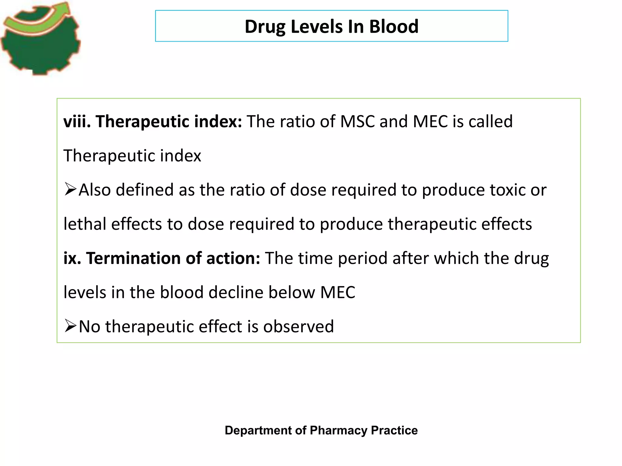 Drug levels in blood | PPTX
