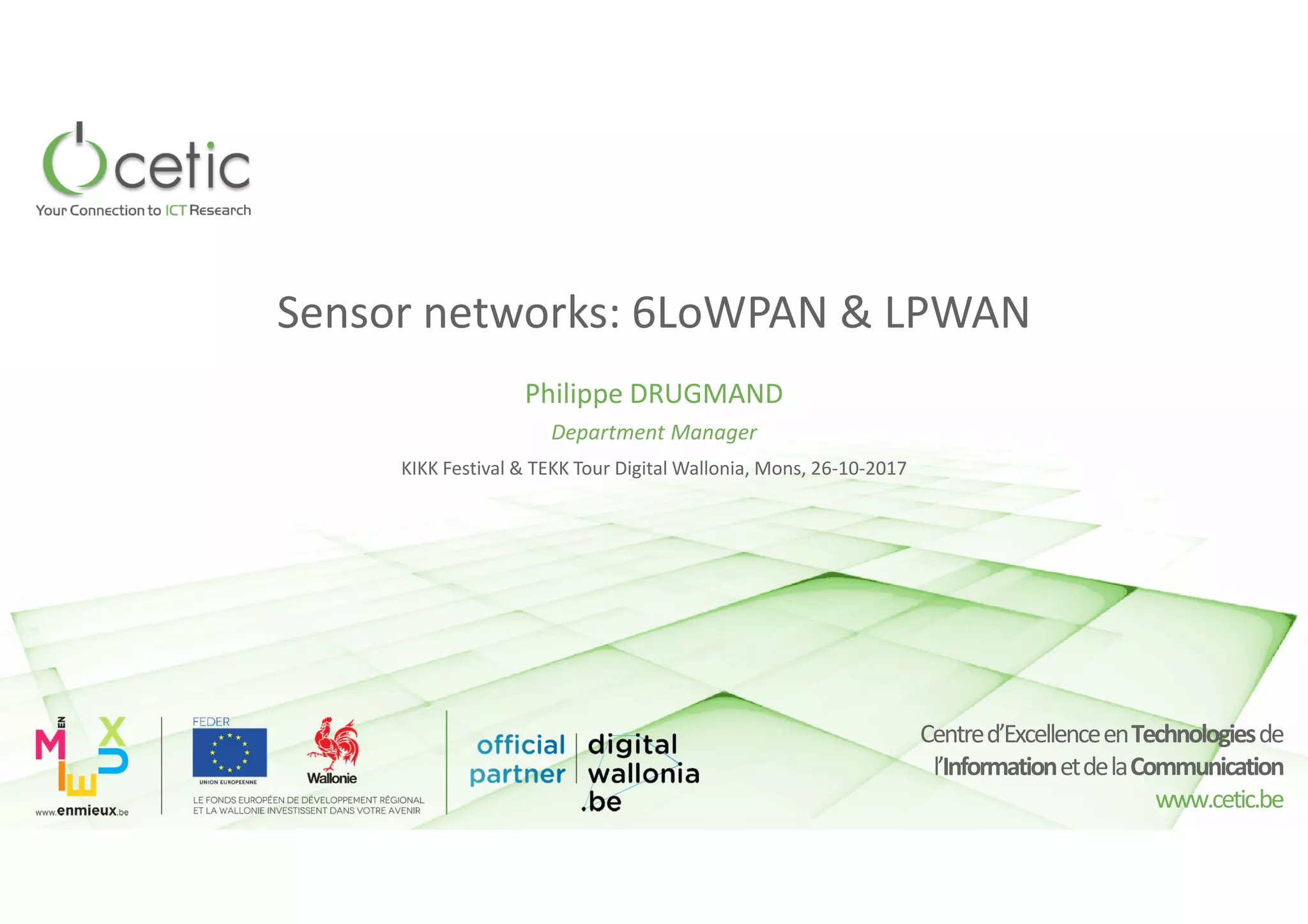 Sensor networks: 6LoWPAN & LPWAN | PDF | Internet of Things | Internet