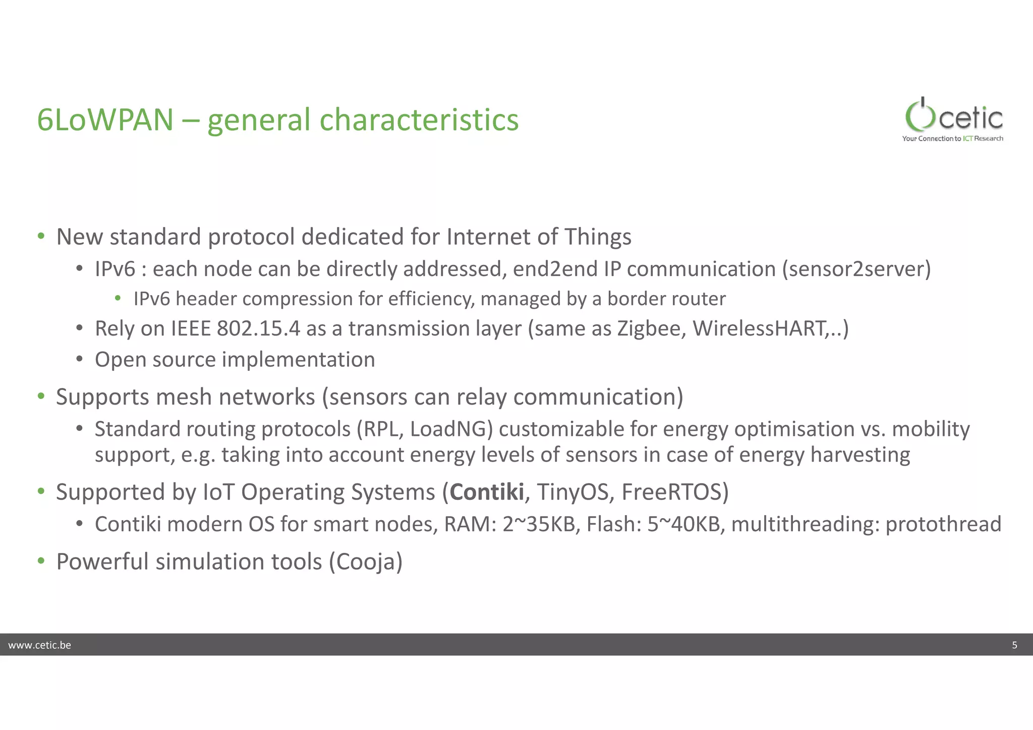 Sensor networks: 6LoWPAN & LPWAN | PDF | Internet of Things | Internet
