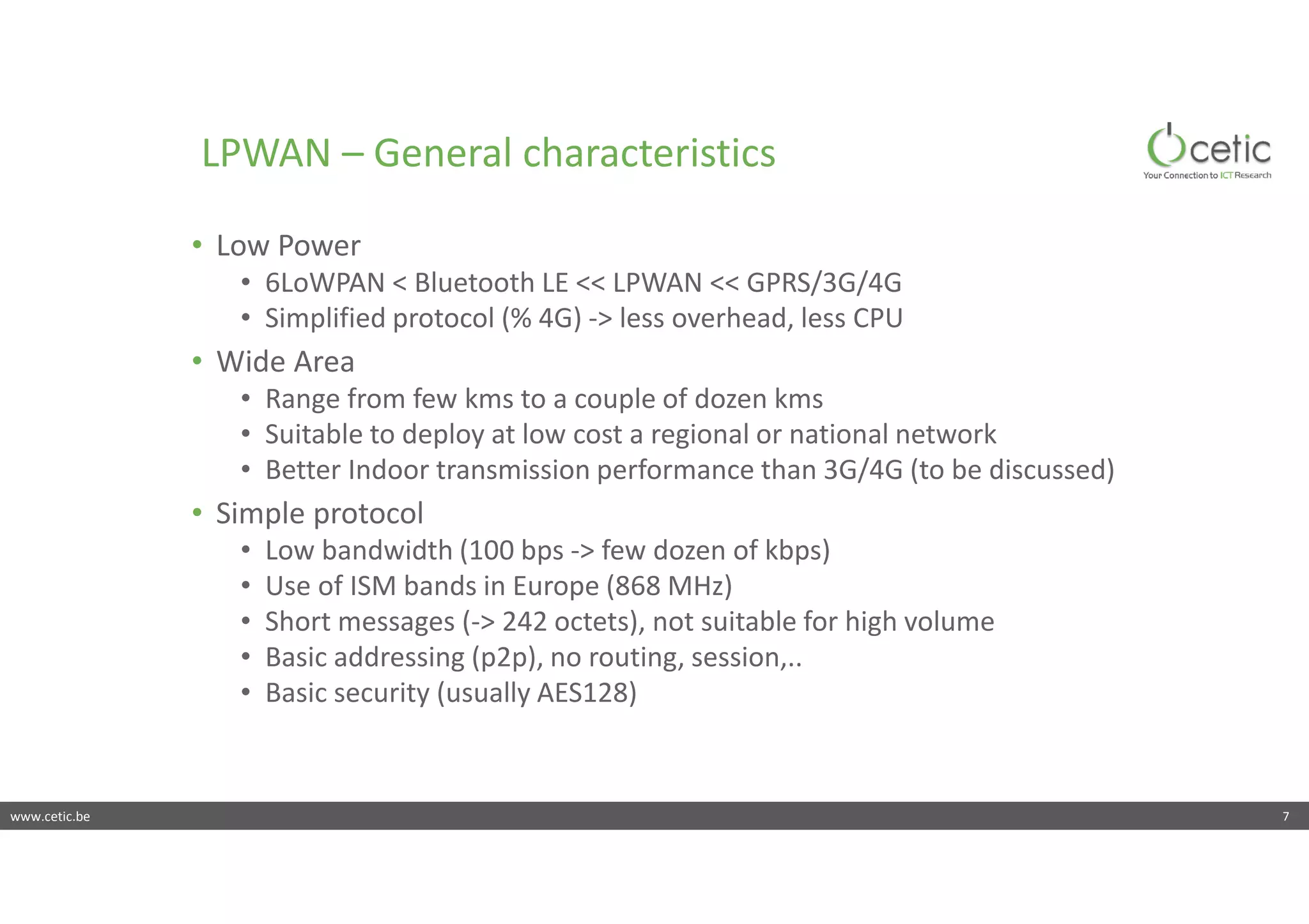 Sensor networks: 6LoWPAN & LPWAN | PDF | Internet of Things | Internet