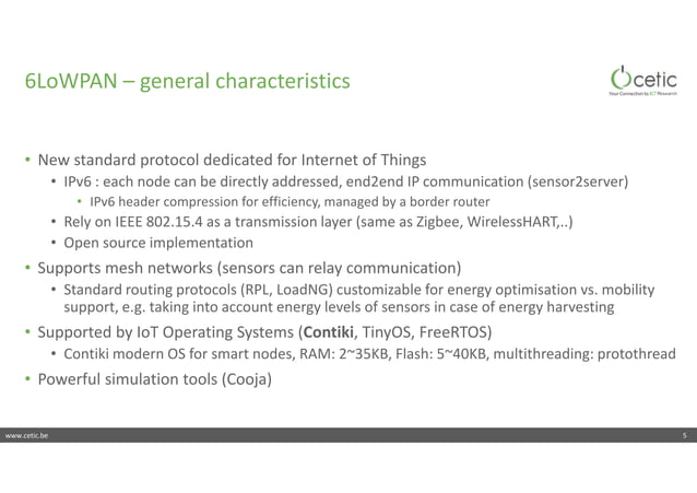 Sensor networks: 6LoWPAN & LPWAN | PDF | Internet of Things | Internet