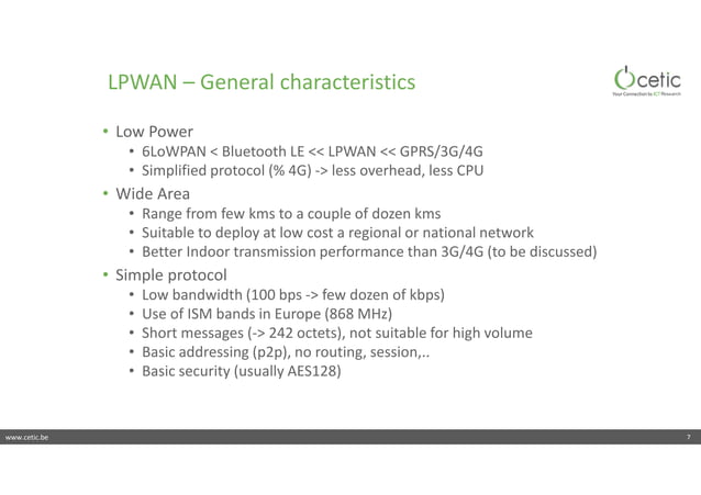 Sensor networks: 6LoWPAN & LPWAN | PDF | Internet of Things | Internet