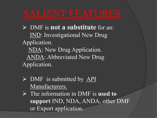 DRUG MASTER FILE | PPTX | Pharmaceutical Industry | Industries