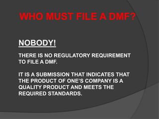 DRUG MASTER FILE | PPTX