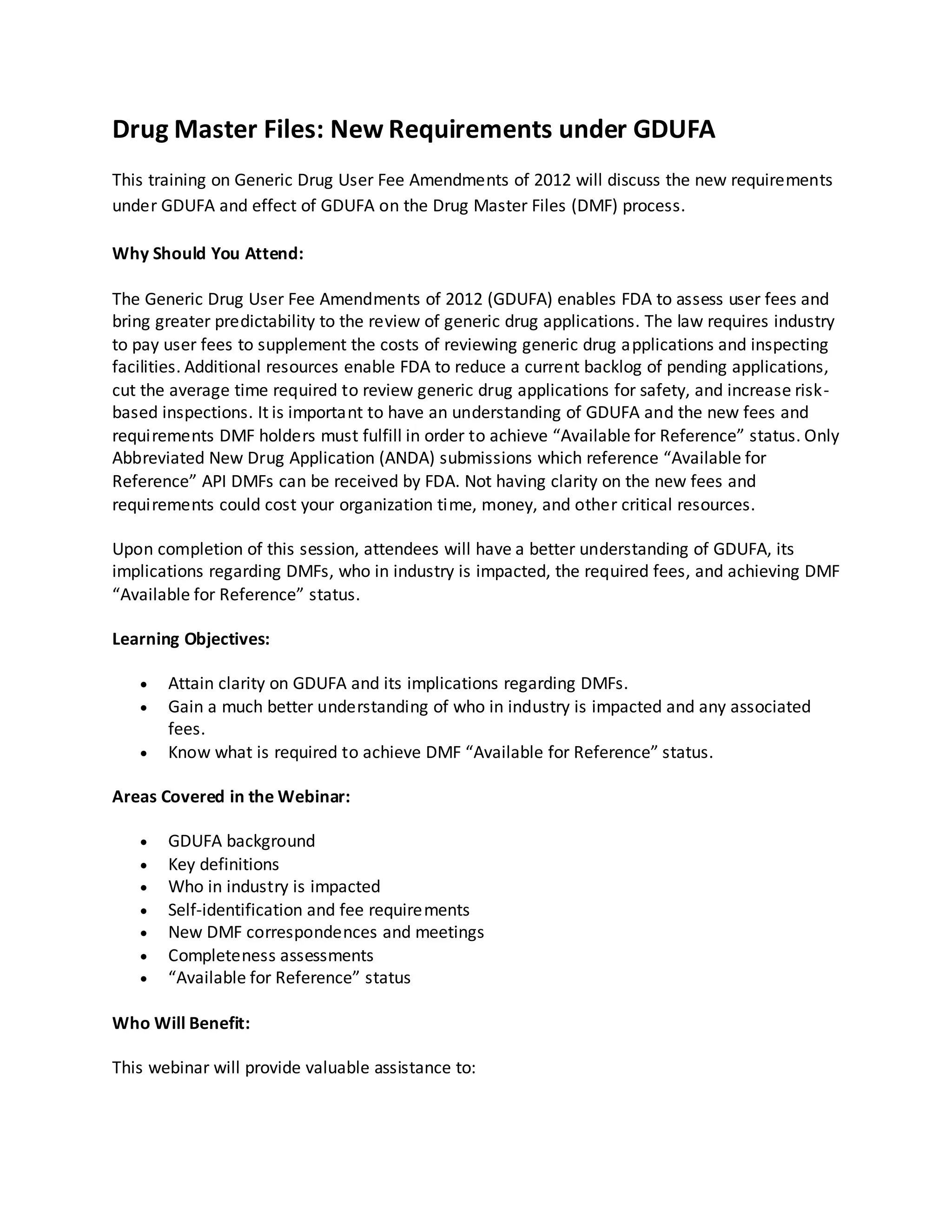 Drug master files | PDF