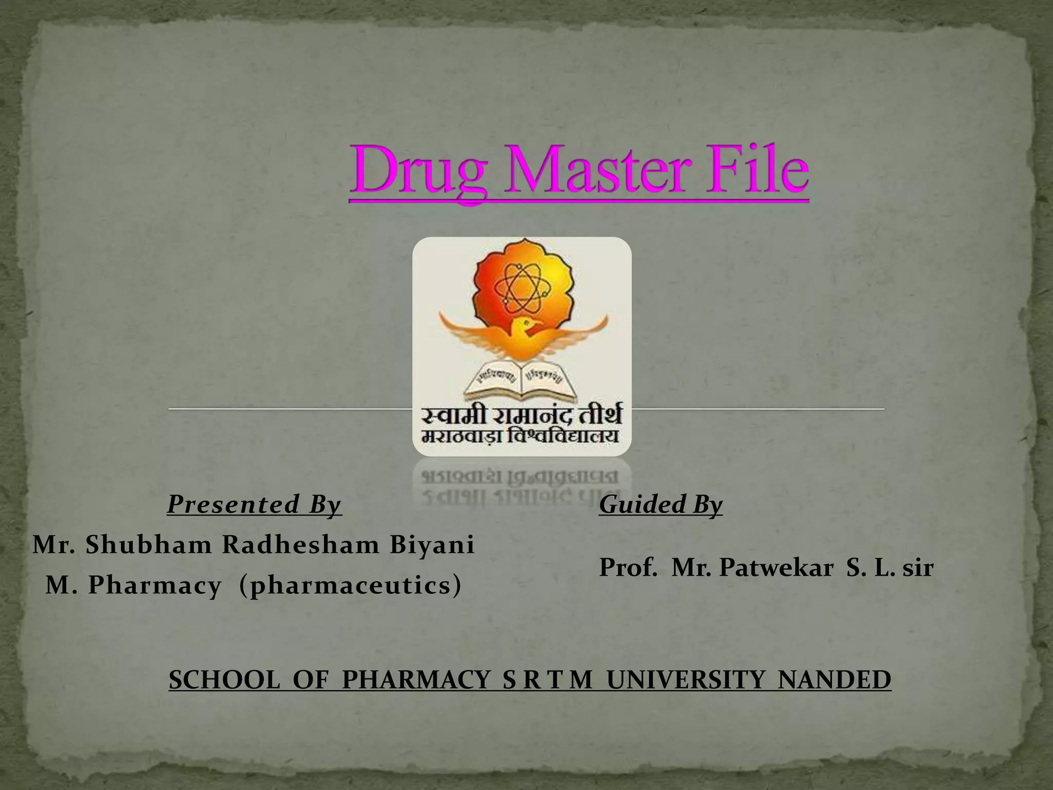 Drug master file | PPTX