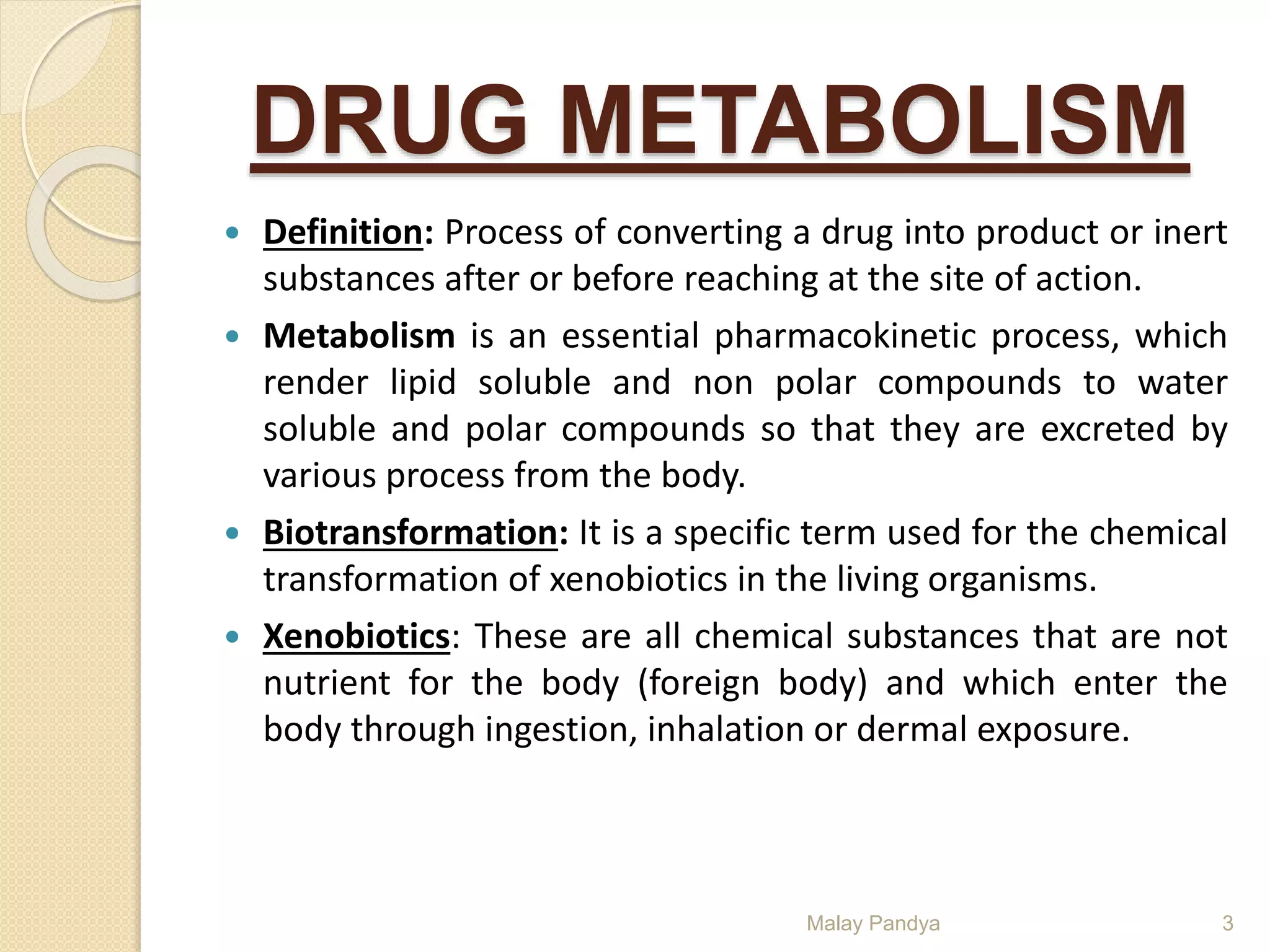 Drug metabolism | PPTX