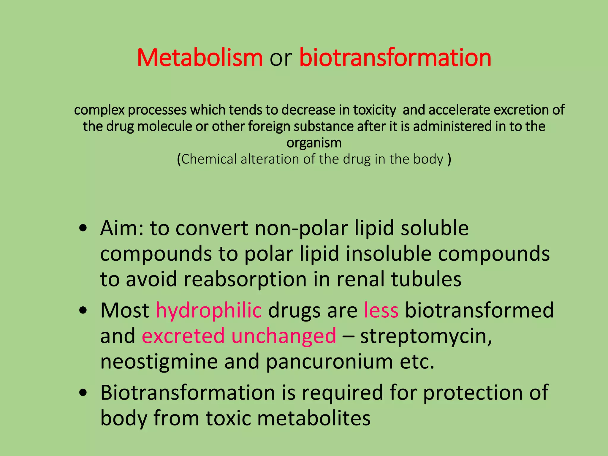 Drug metabolism (metabolism of drugs) | PPT