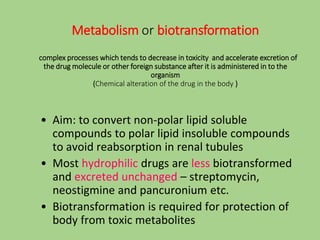 Drug metabolism (metabolism of drugs) | PPT
